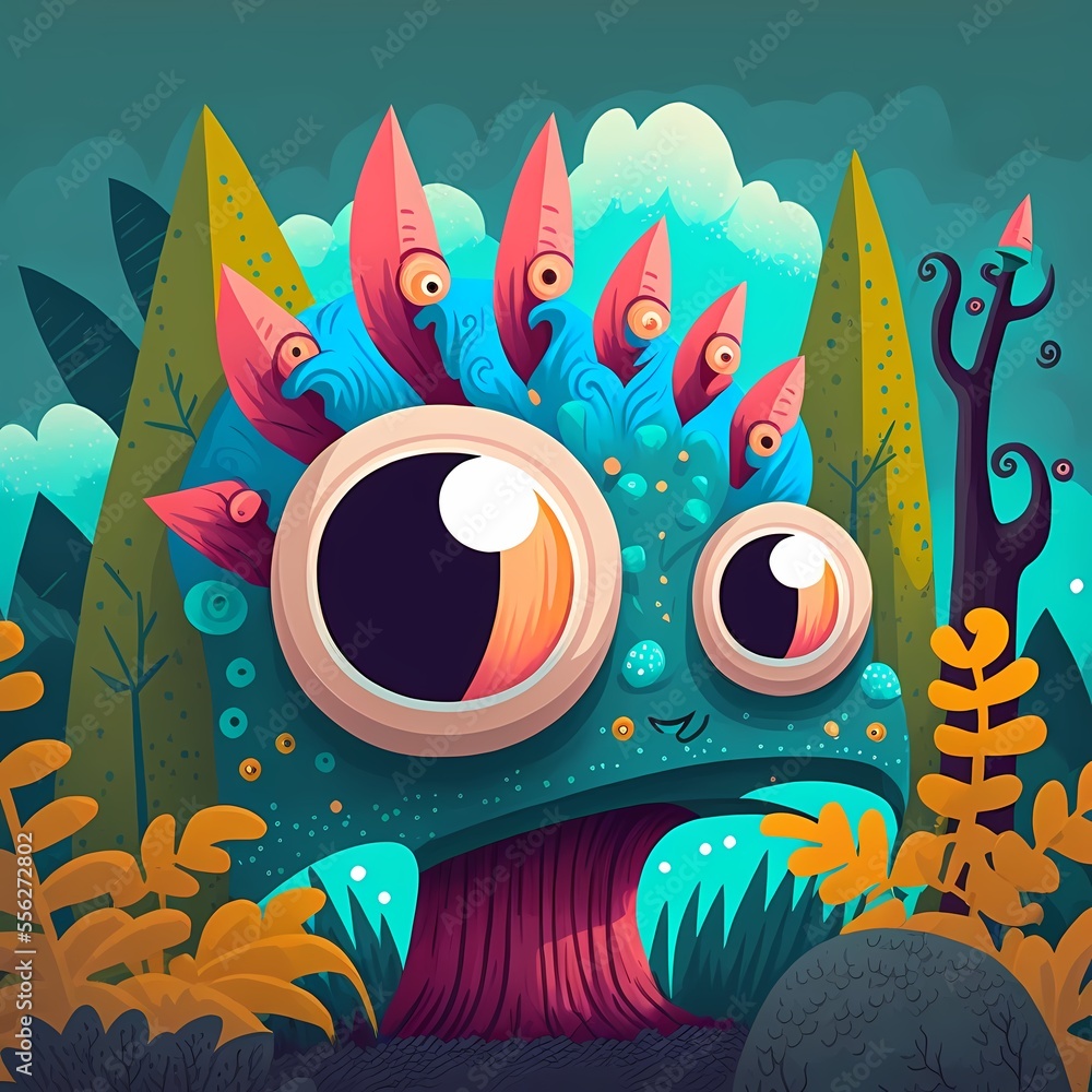 Colorful Monster Design,Cool Illustration,Unique character with Big ...
