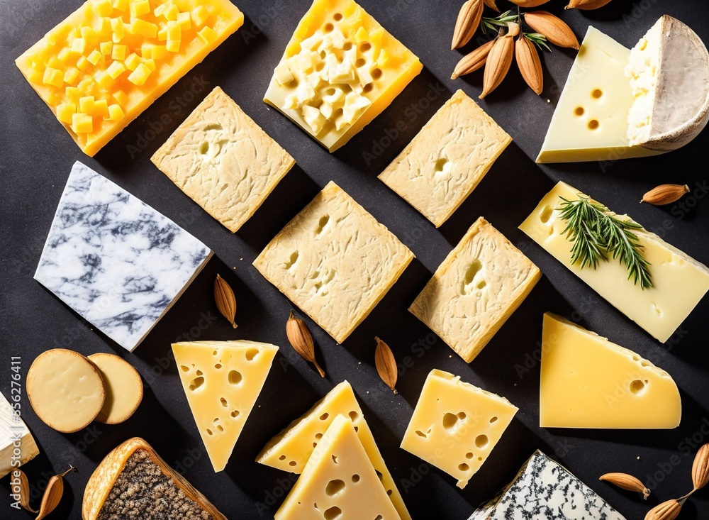 lots of different types of cheese Stock Photo | Adobe Stock