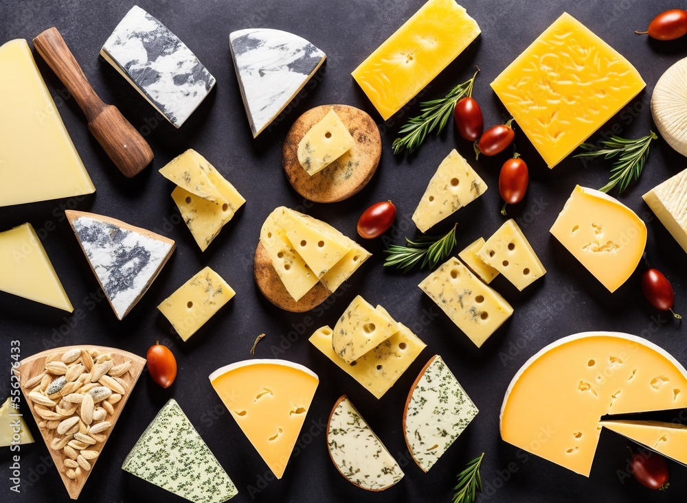 lots of different types of cheese Stock Photo | Adobe Stock