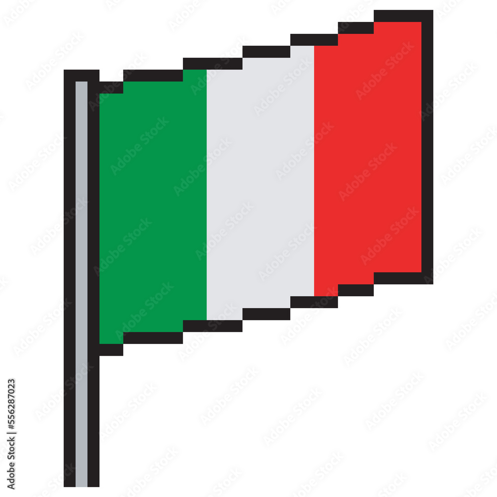 Italian flag pixel art. Vector illustration Stock Vector | Adobe Stock