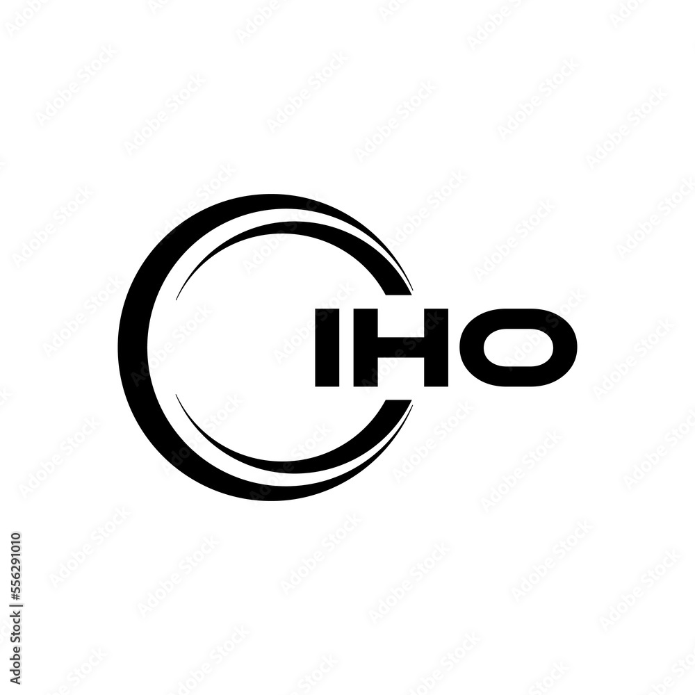 IHO letter logo design with white background in illustrator, cube logo ...