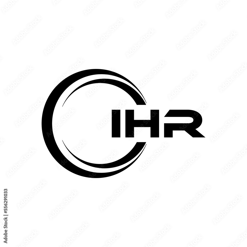 IHR letter logo design with white background in illustrator, cube logo ...