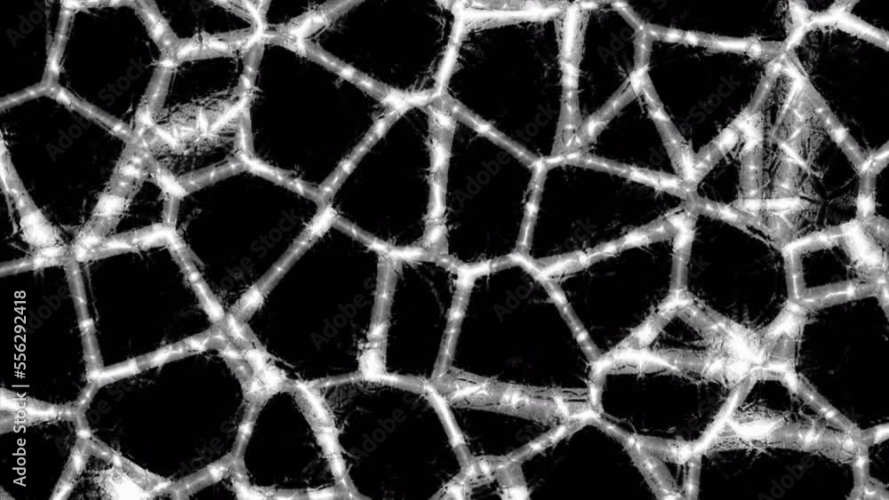 Lines of glowing pattern with moving cells. Design. Changing cell ...