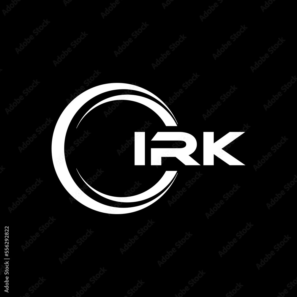 IRK letter logo design with black background in illustrator, cube logo ...