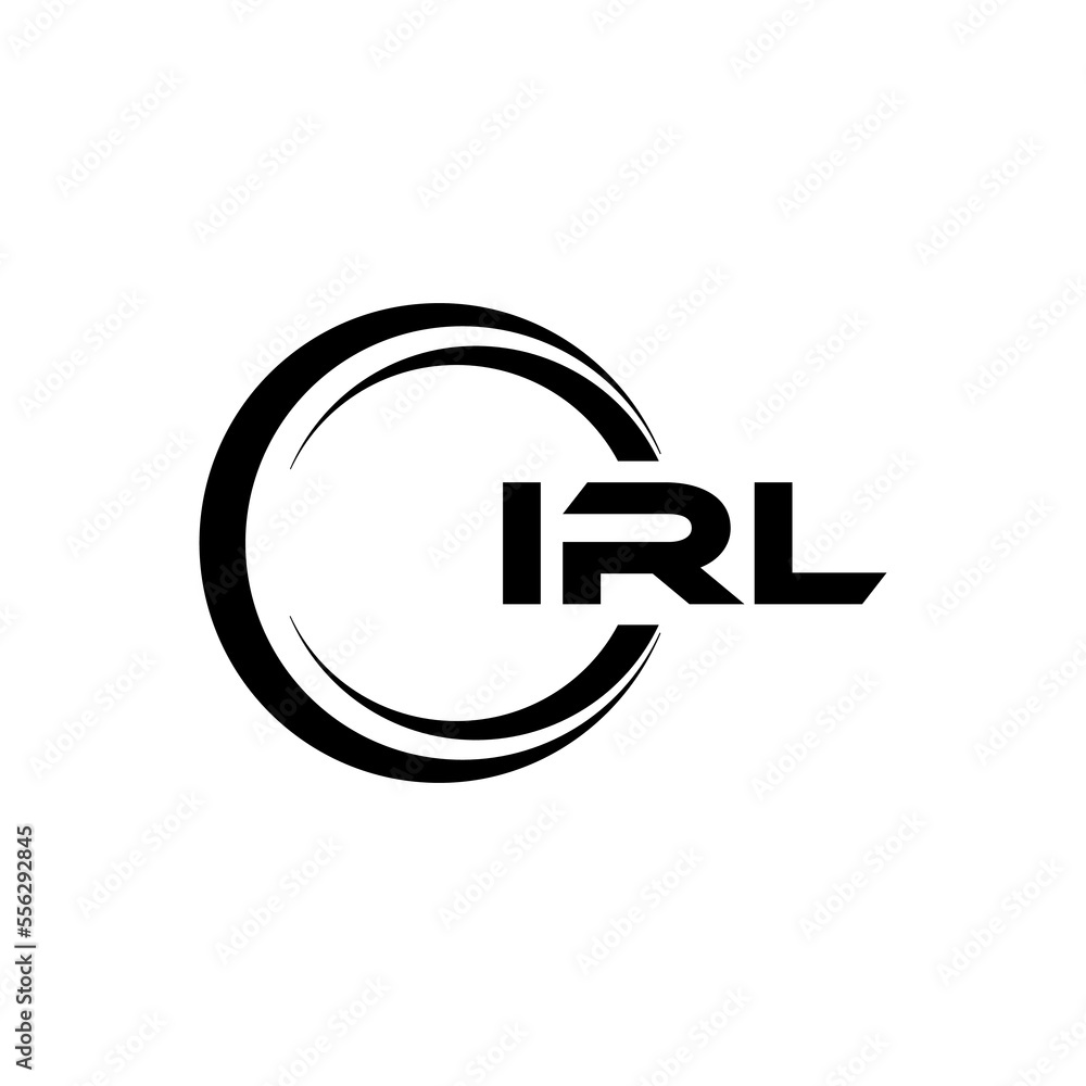 IRL letter logo design with white background in illustrator, cube logo ...