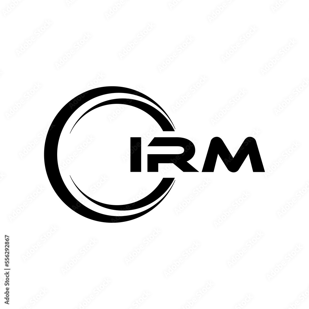 IRM letter logo design with white background in illustrator, cube logo ...