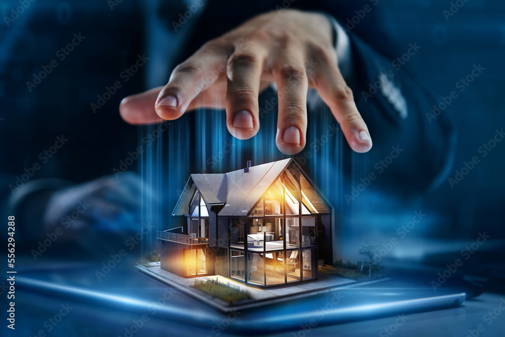 design and construction of houses concept. Engineer designer ...