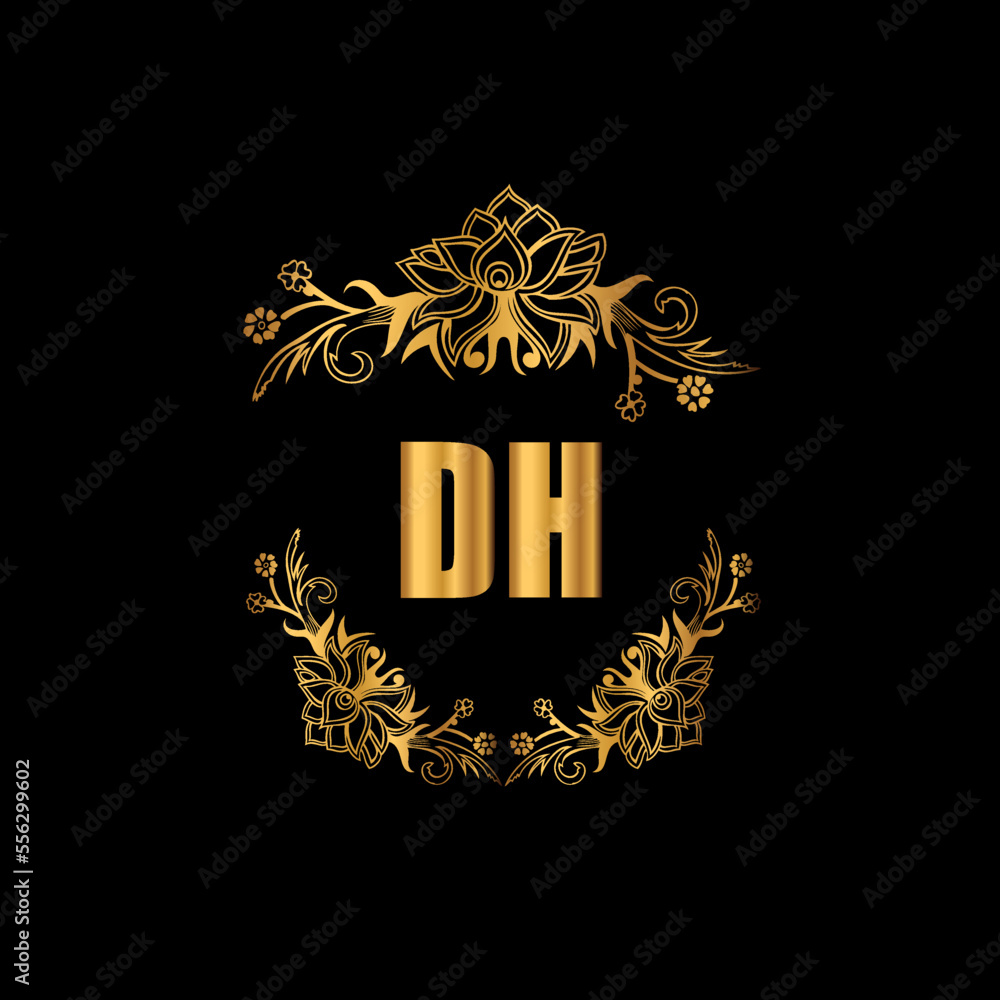 DH Luxury Letter Initial with Crown logo Vector, Great Luxury Logo ...