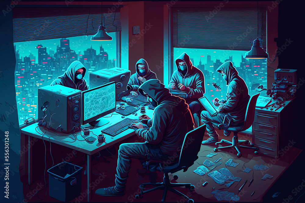 Dangerous hacker operating from his apartment, committing online crimes ...