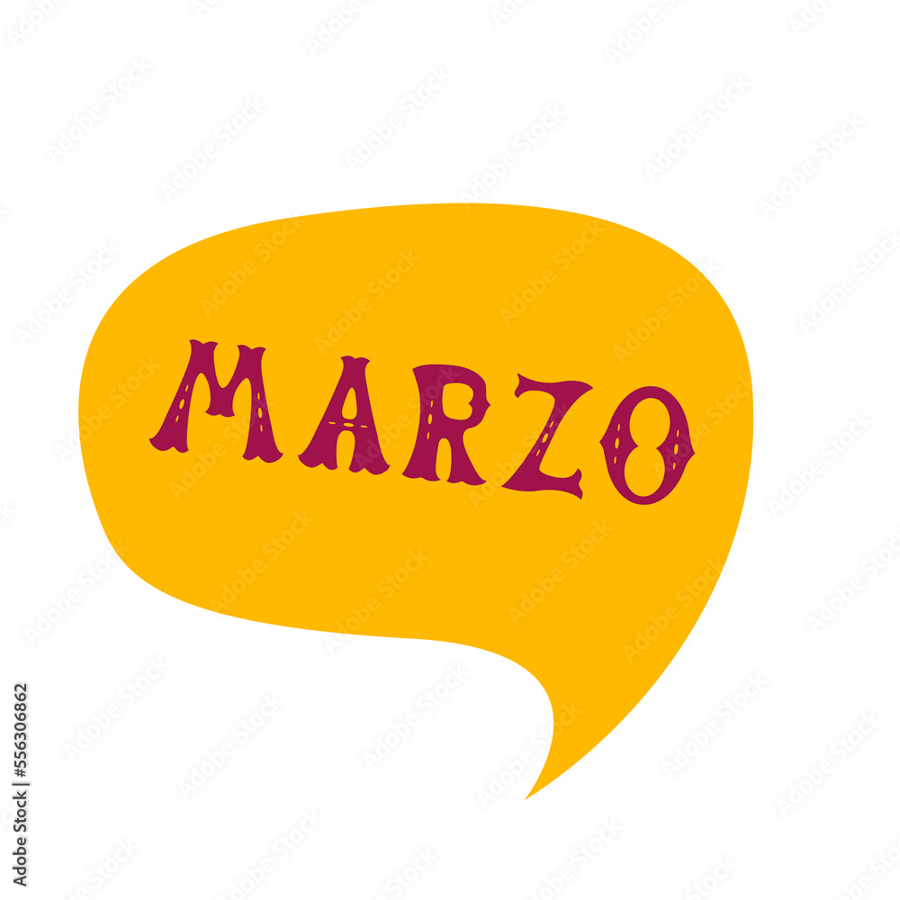 Vecteur Stock English translation March. Comics speech bubble with ...