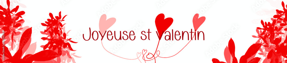 Vetor de Bannière romantique de joyeuse saint valentin pour Facebook ...