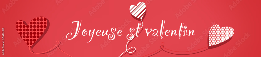 Vetor de Bannière romantique de joyeuse saint valentin pour Facebook ...