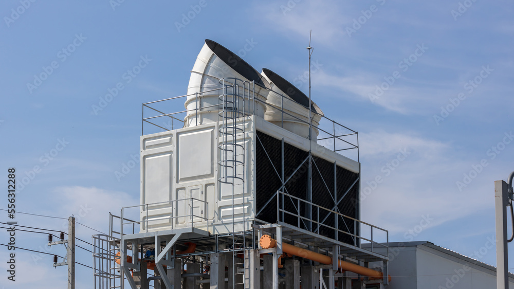 Cooling towers in data center building. Air conditioning cooling towers ...