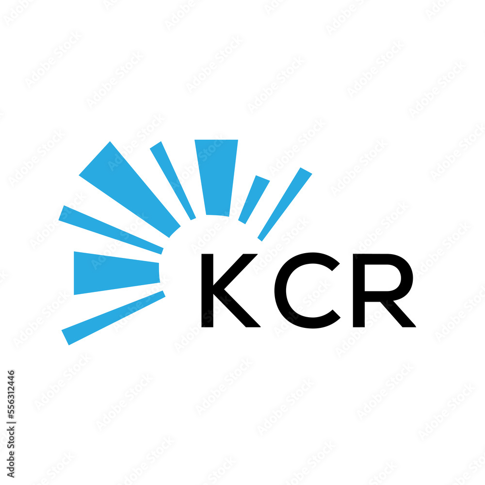 KCR letter logo. KCR blue image on white background and black letter ...