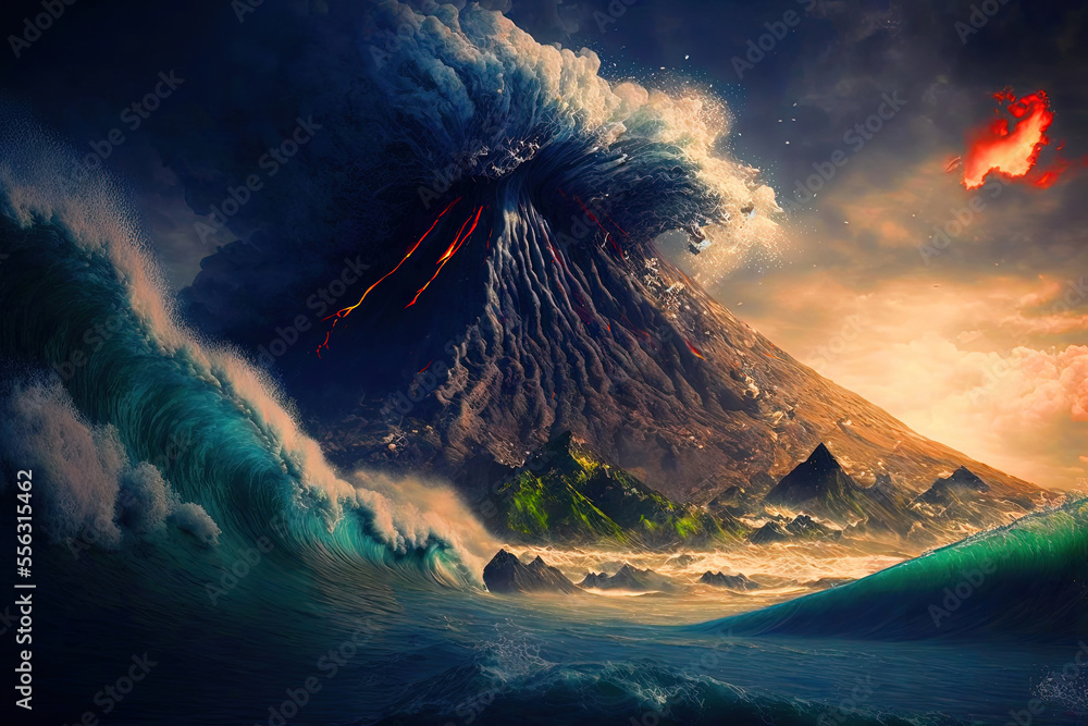 Volcano Erupts as Tsunami Sweeps Across Island, a Scene of Utter ...