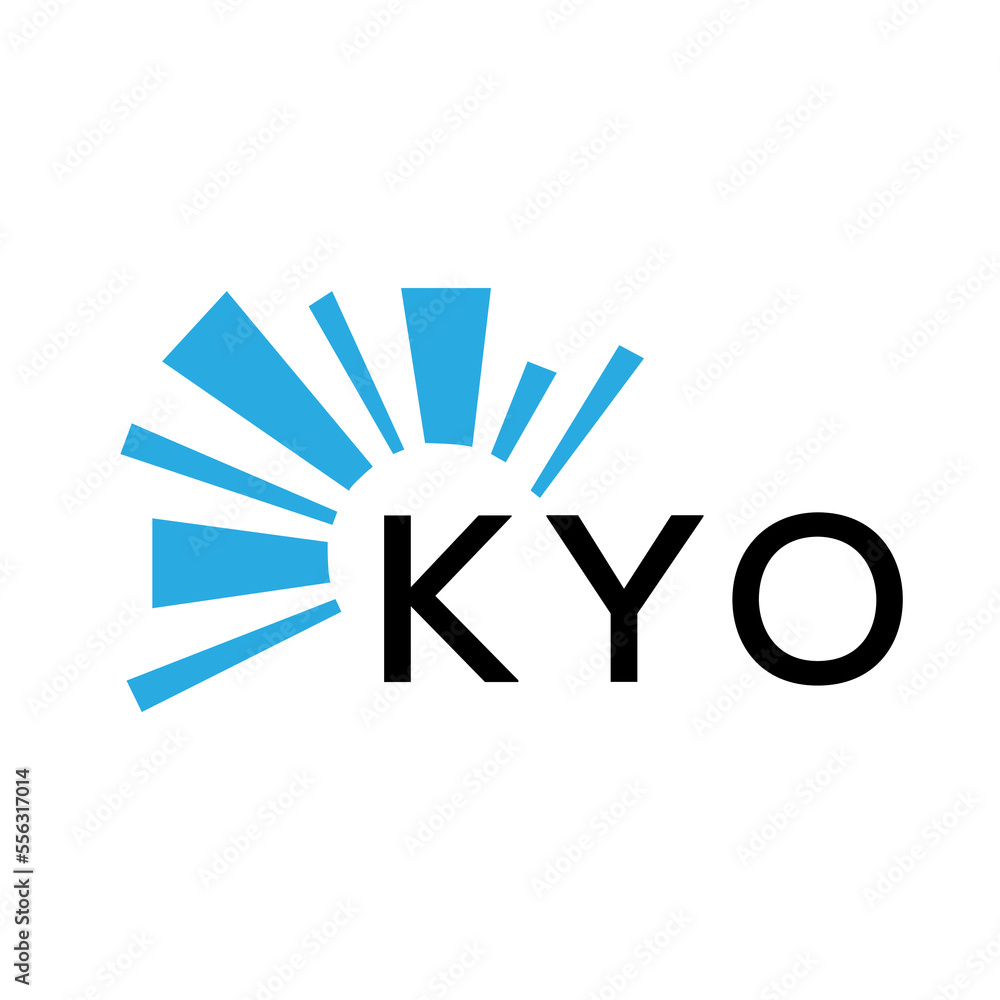 Vecteur Stock KYO letter logo. KYO blue image on white background and ...