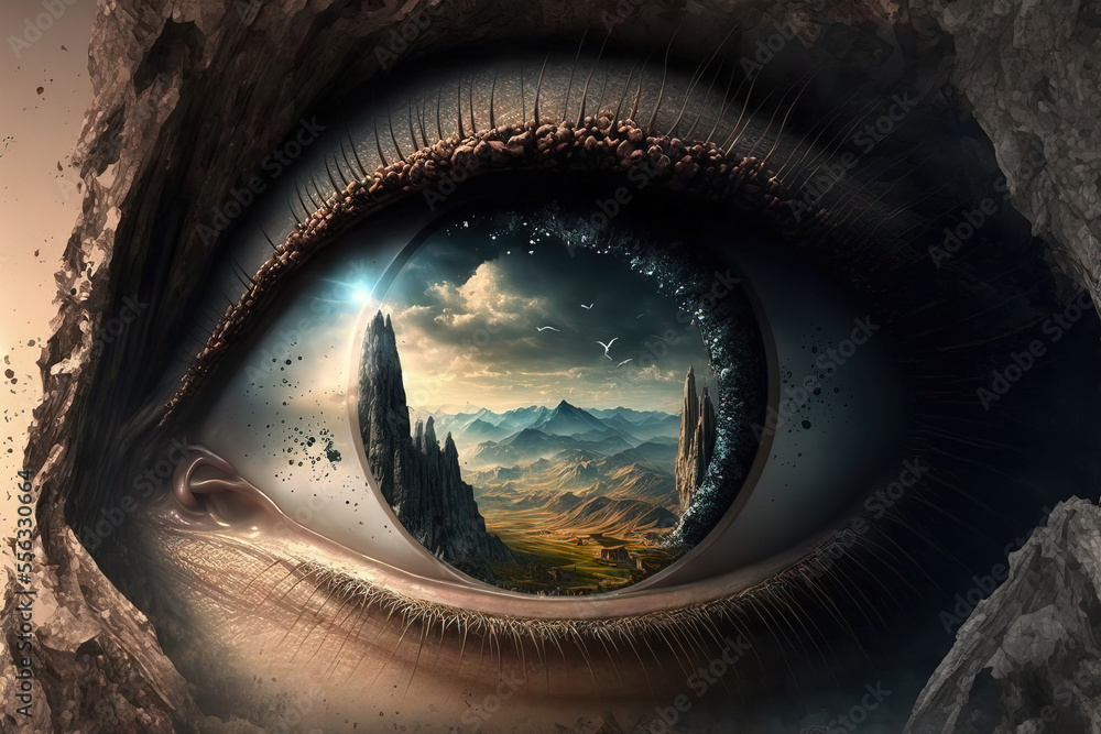 Surreal eye. sketch art for artist creativity and inspiration ...