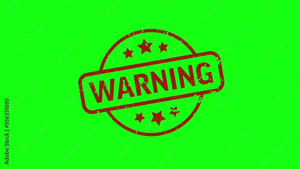 Warning - Stamp, Imprint, Seal Template. 4K Video Motion Graphics ...