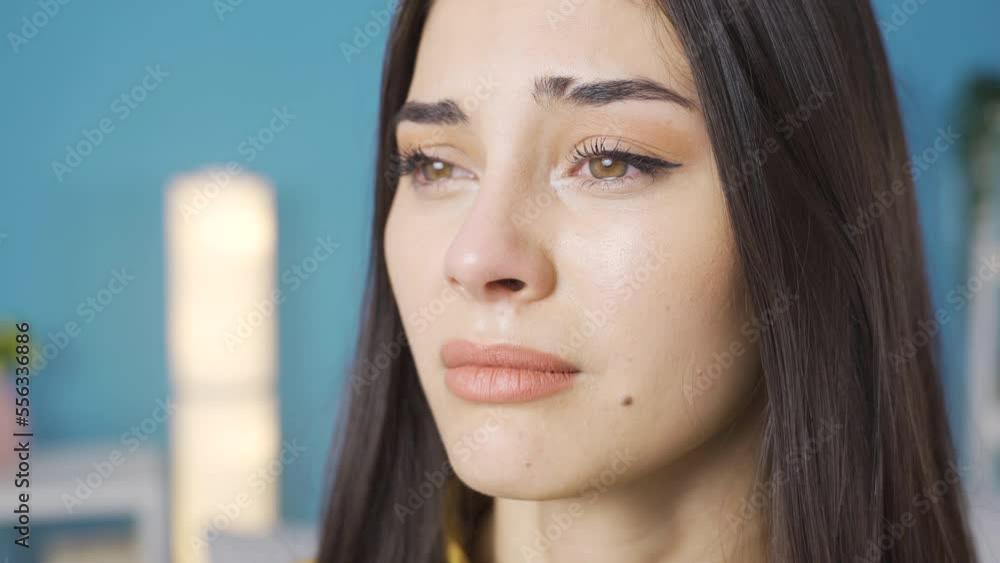 Sad Young Woman Crying Desperate And Worried Depressed Sad Young