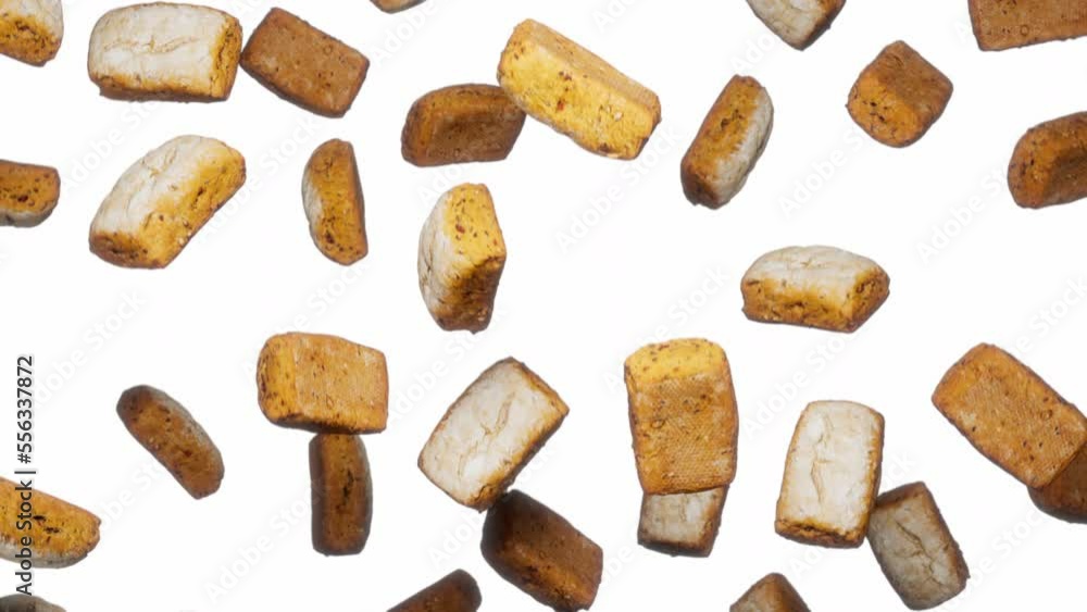 Looping animation featuring a cloud of Bread Rolls falling endlessly on ...