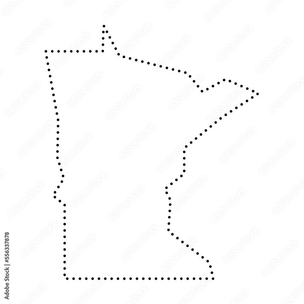 Minnesota state of United States of America, USA. Simplified thick ...