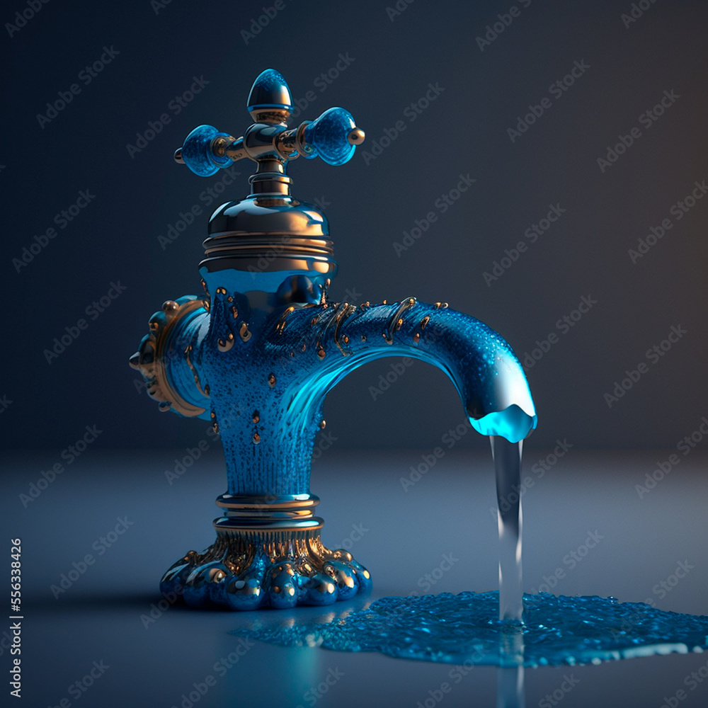 GENERATIVE AI, GENERATIVE, AI, blue faucet Stock Illustration | Adobe Stock