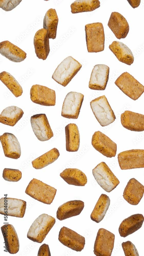 Vertically composed looping animation featuring a cloud of Bread Rolls ...