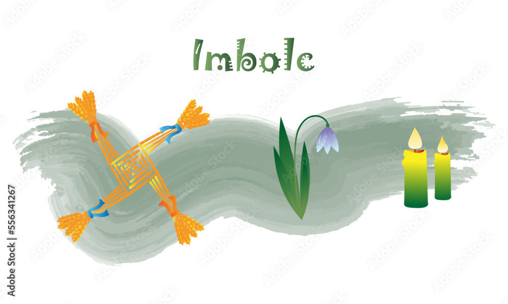 The pagan holiday of Imbolc. Symbols of Imbolc. Stock Vector | Adobe Stock