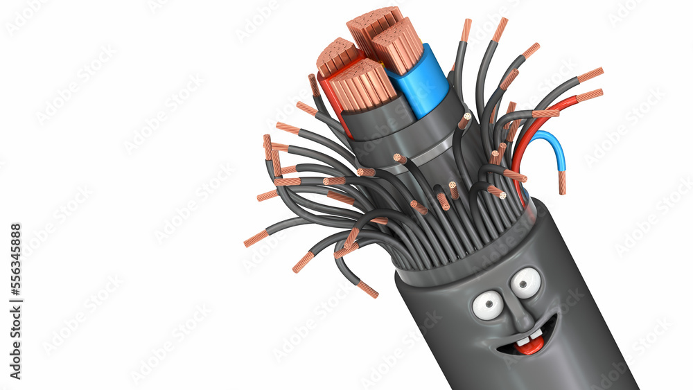 Electric wire smiles. The structure of the amazing power cable. The ...