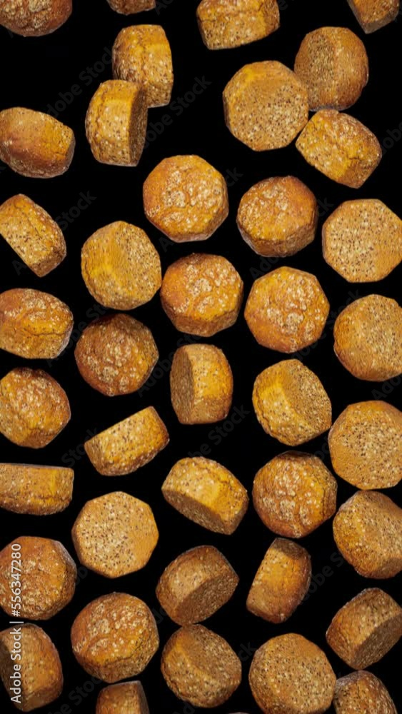 Vertically composed looping animation featuring a cloud of Brown Bread ...