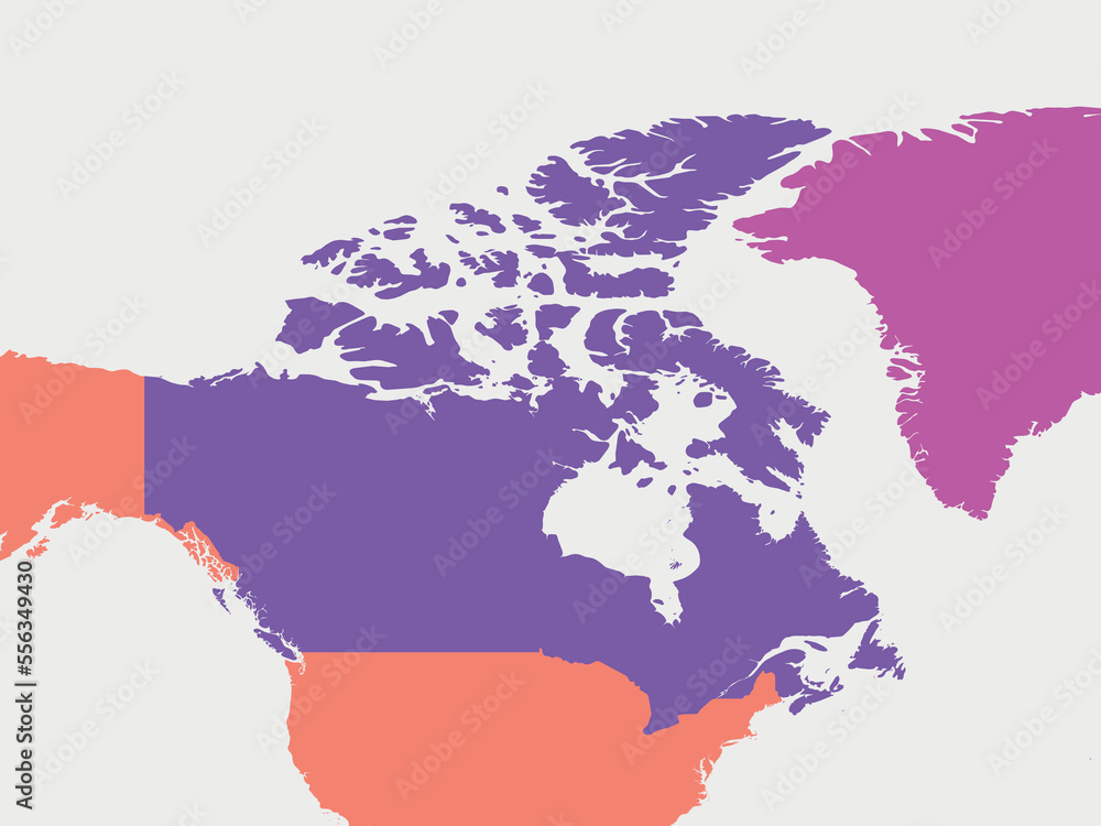 Canada blank map. High detailed political map Canada and neighboring ...