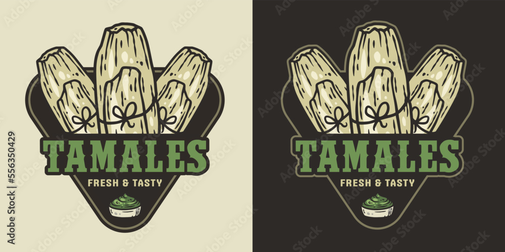 Photo & Art Print Latin tamale food vector with corn leaves for logo or ...