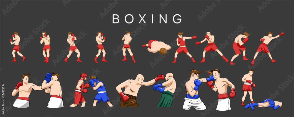 Boxing vector set collection graphic clipart design Stock Vector ...