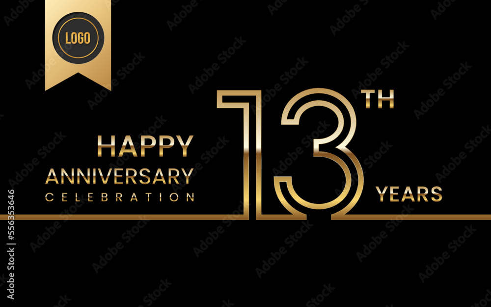 13th anniversary celebration template design. Logo Vector Template ...