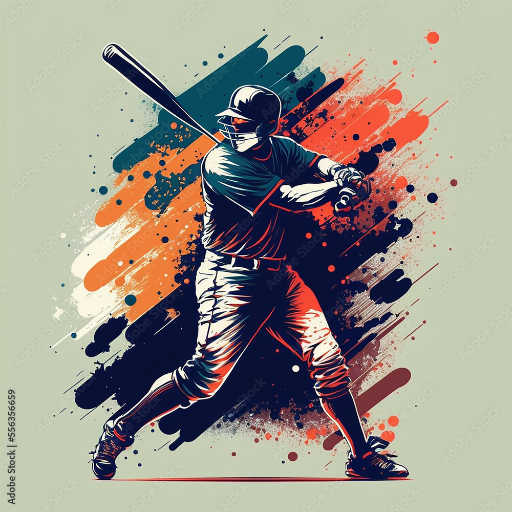 Baseball Vector Art AI Generated Stock Illustration | Adobe Stock