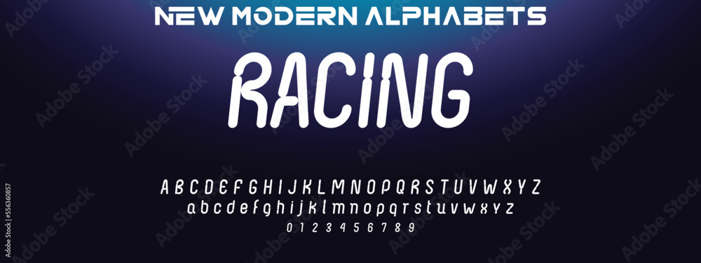 RACING FONT Elegant alphabet letters font and number. Classic Lettering ...