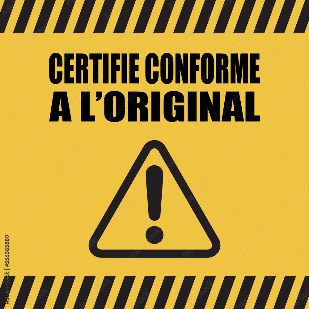 Logo certifié conforme à l'original. Stock Vector | Adobe Stock