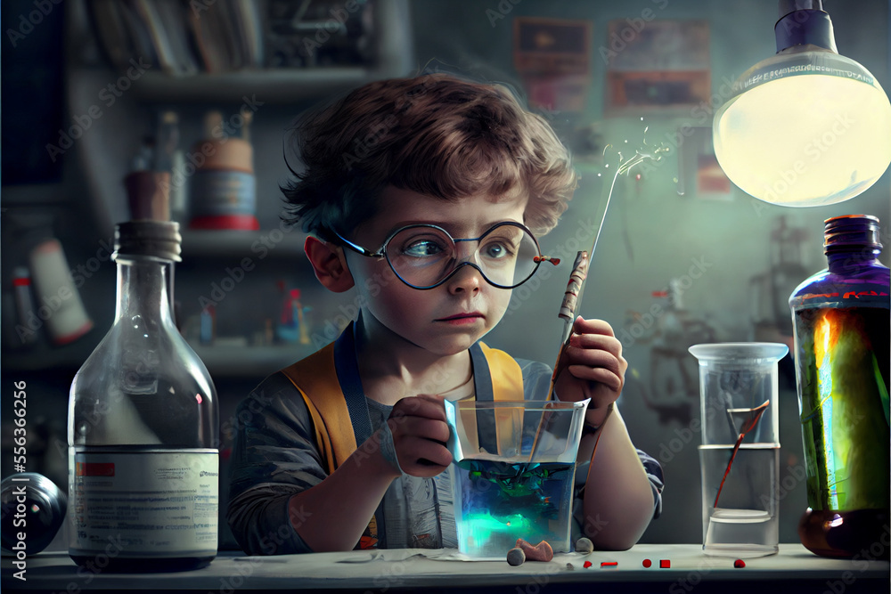 Cartoon National Science Day February 28 realistic rendering 3D Stock ...