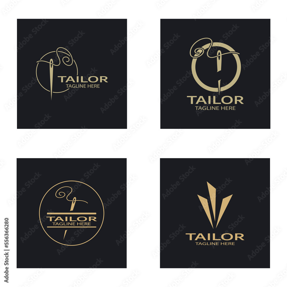 tailor logo icon illustration template combination of buttons for ...