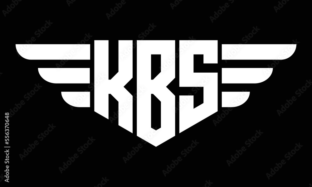KBS three letter logo, creative wings shape logo design vector template ...