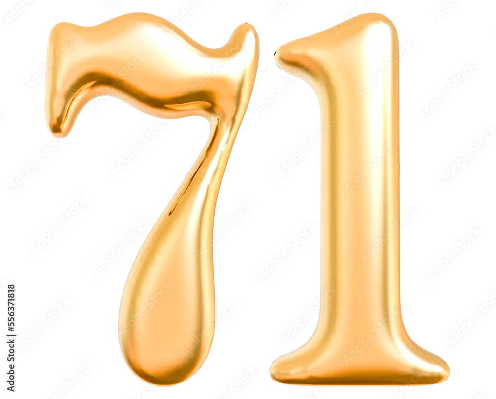 3d gold modern number 71 Stock Illustration | Adobe Stock