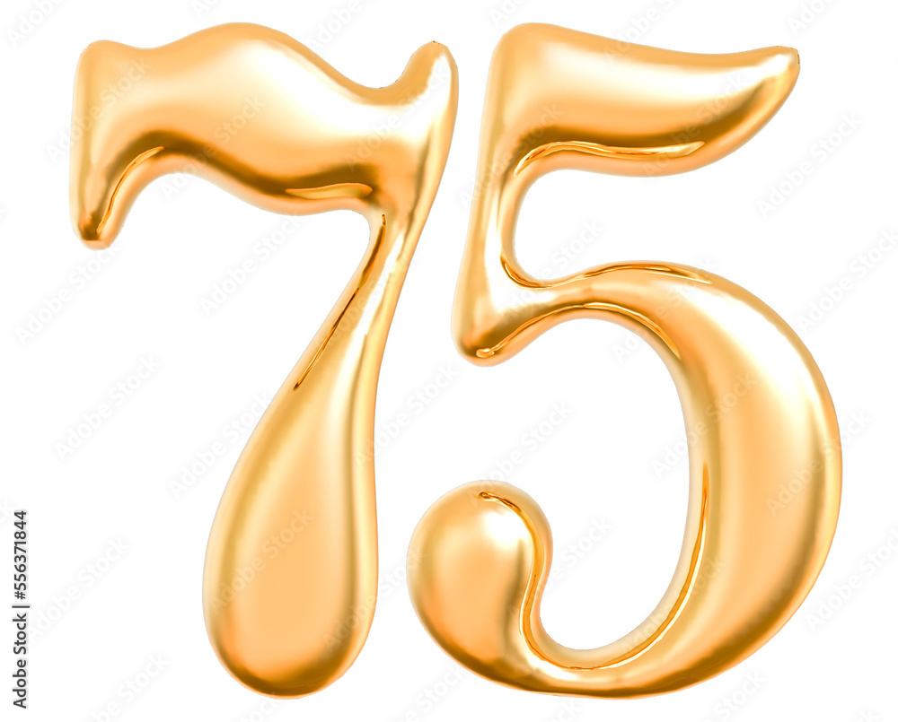 3d gold modern number 75 Stock Illustration | Adobe Stock