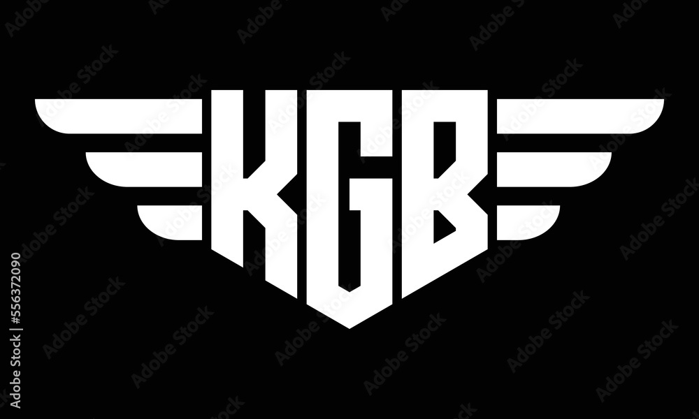 KGB three letter logo, creative wings shape logo design vector template ...