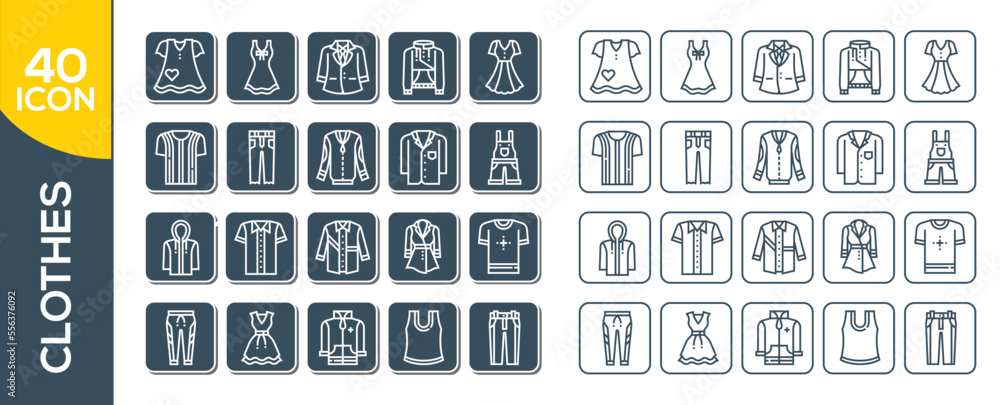 CLOTHES ICON SET DESIGN Stock Vector | Adobe Stock