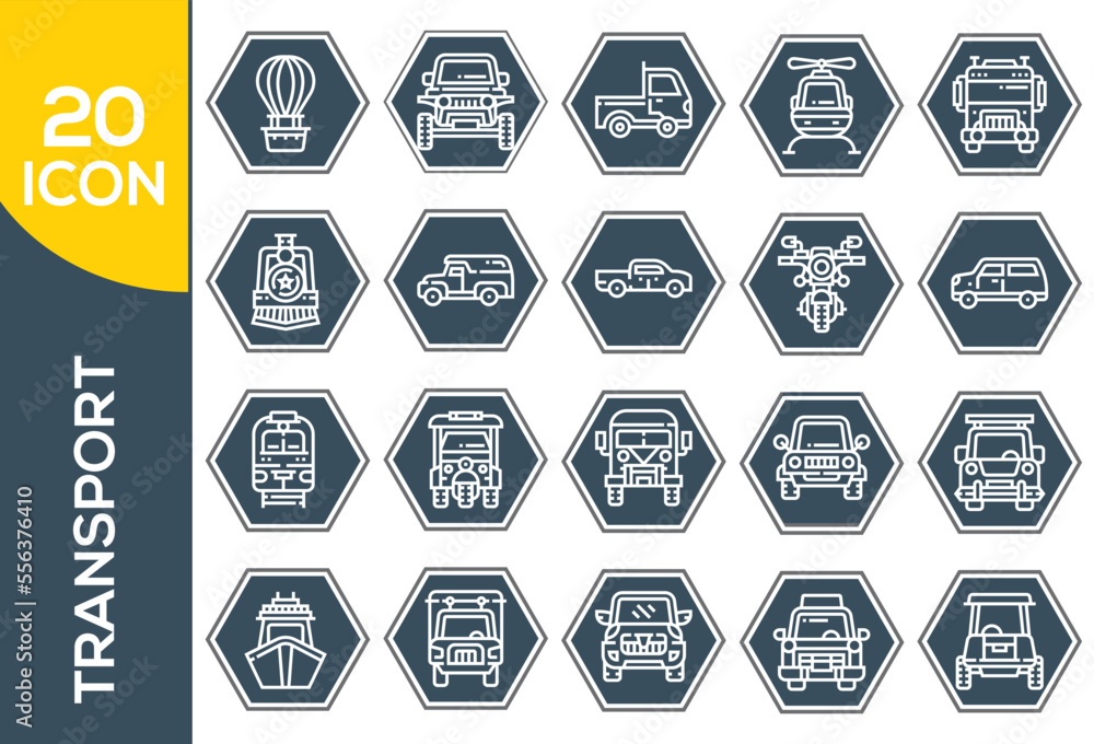 Rail transport Icons, Monoline concept The icons.train and railways ...