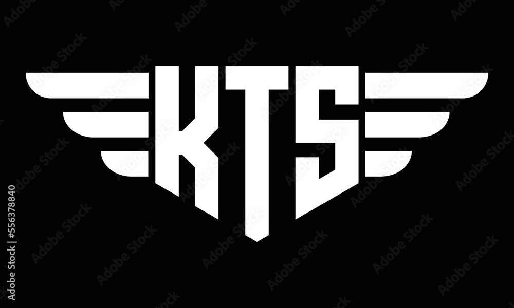 KTS three letter logo, creative wings shape logo design vector template ...
