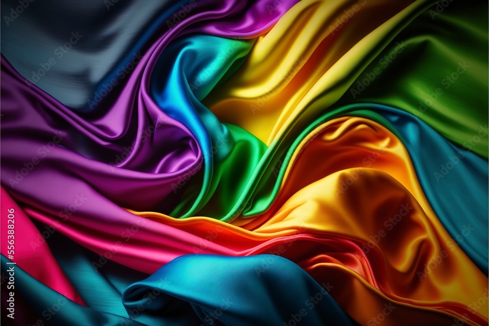 Rainbow colored silk background, abstract luxury cloth. Stock ...
