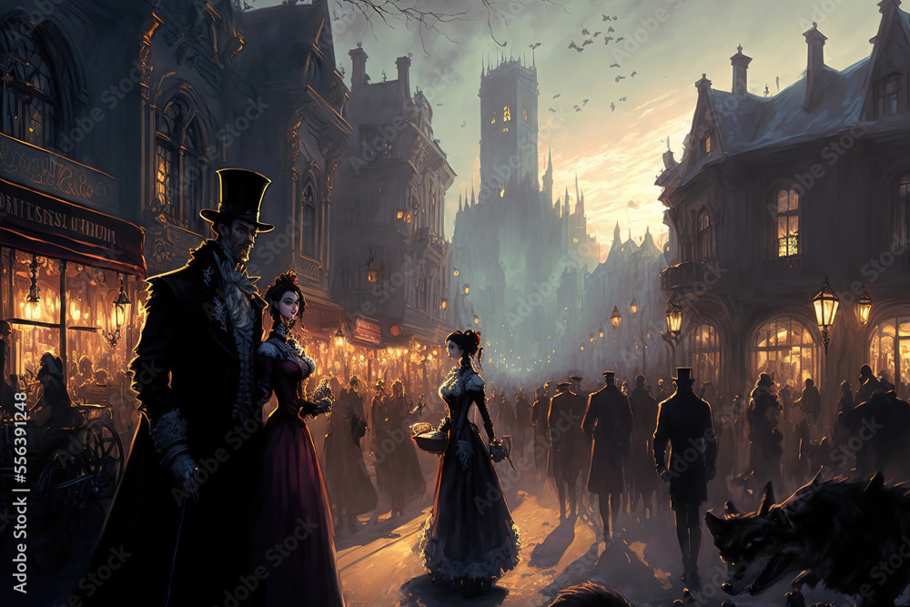 Generative AI : a large group of vampires who have assembled in a ...