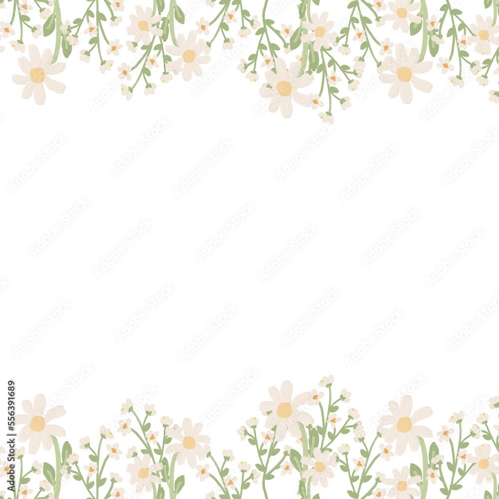 oil paint wild flower frame banner background Stock Illustration ...