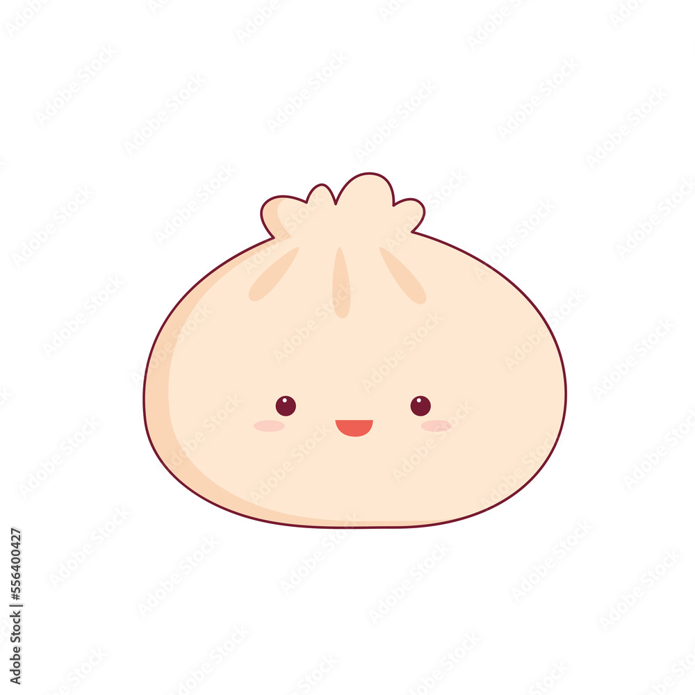 Cute happy smiling dim sum. Vector flat cartoon character illustration ... Cute happy smiling dim sum. Vector flat cartoon character illustration ...